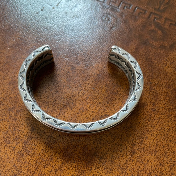 Navajo Leonard Nez Sterling Silver Cuff Bracelet Leon… - Gem
