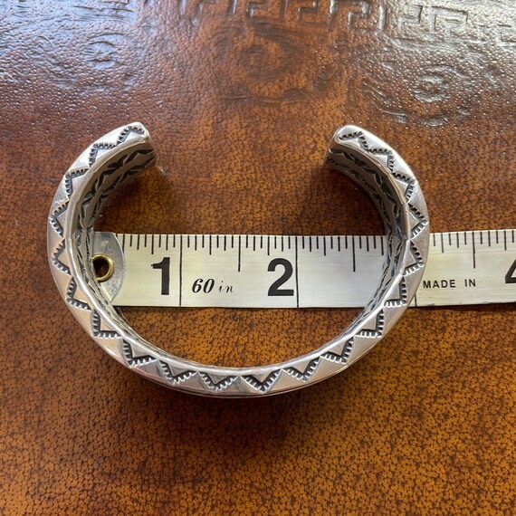 Navajo Leonard Nez Sterling Silver Cuff Bracelet Leon… - Gem