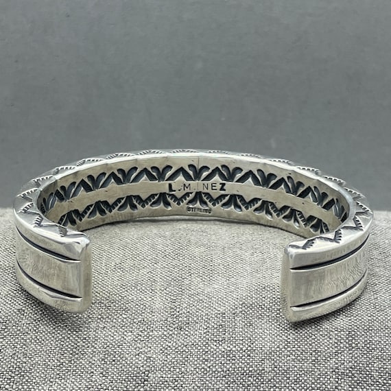 Navajo Leonard Nez Sterling Silver Cuff Bracelet Leon… - Gem