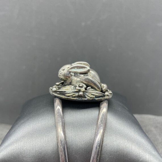 Sterling Silver Rabbit Cuff Bracelet Bunny Rabbit Bra… - Gem