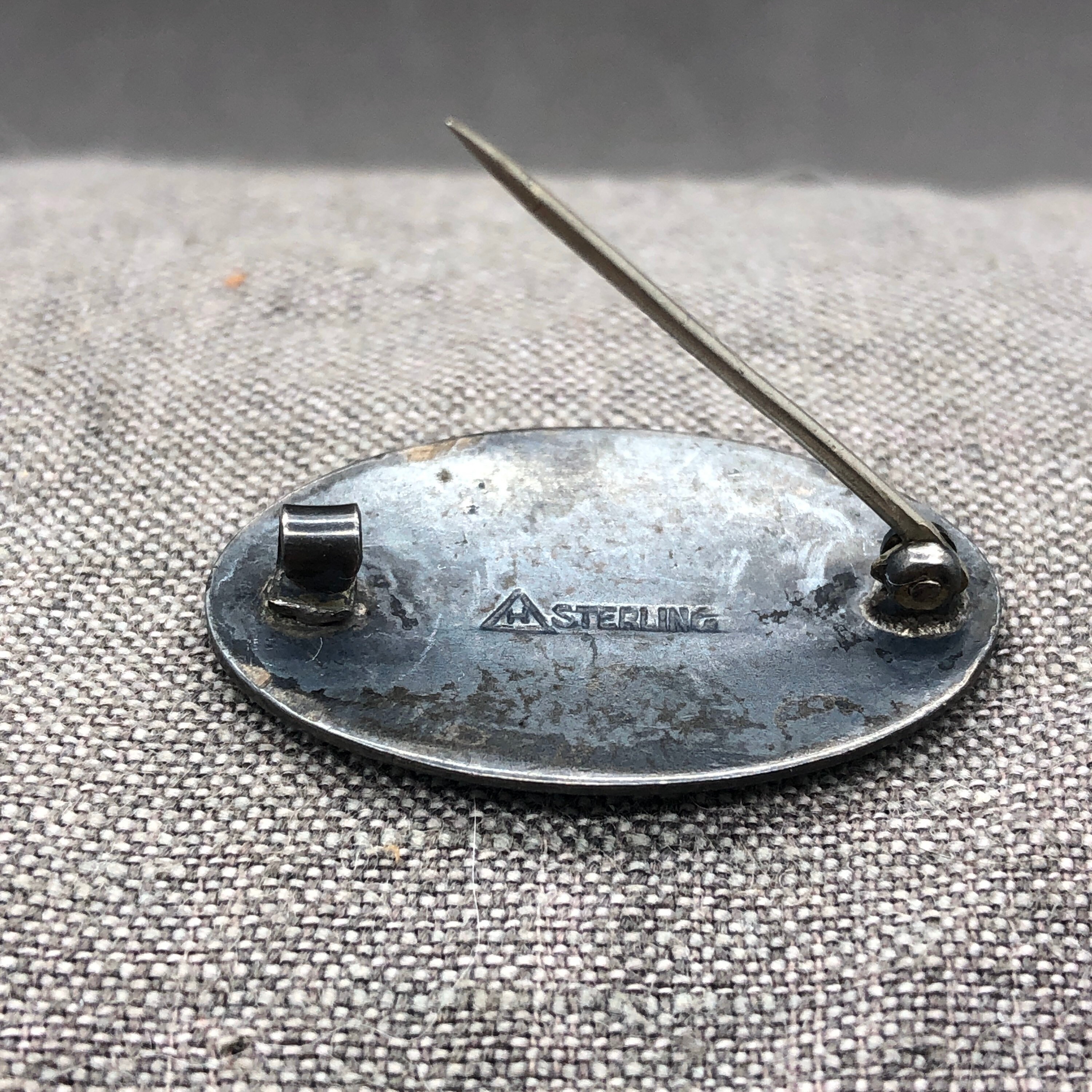 Antique FA Hermann Guilloche Enamel Pin Sterling Silver Enamel Pin ...