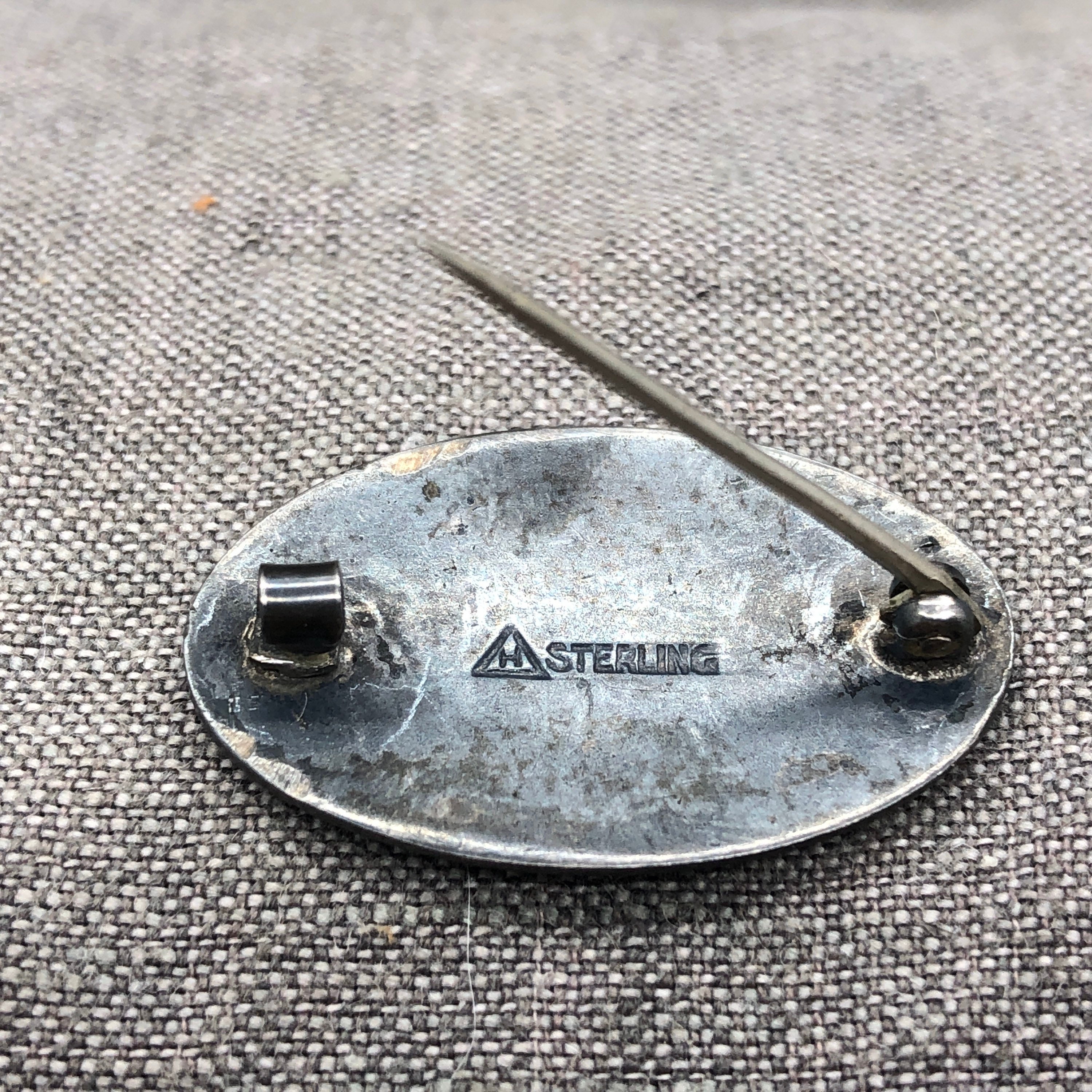 Antique FA Hermann Guilloche Enamel Pin Sterling Silver Enamel Pin ...