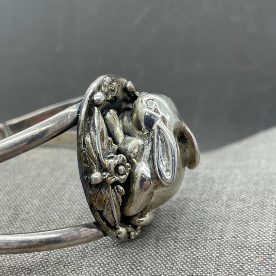 Sterling Silver Rabbit Cuff Bracelet Bunny Rabbit Bra… - Gem