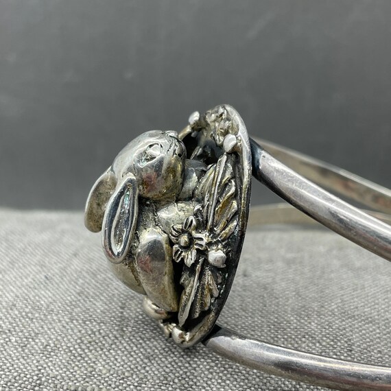 Sterling Silver Rabbit Cuff Bracelet Bunny Rabbit Bra… - Gem
