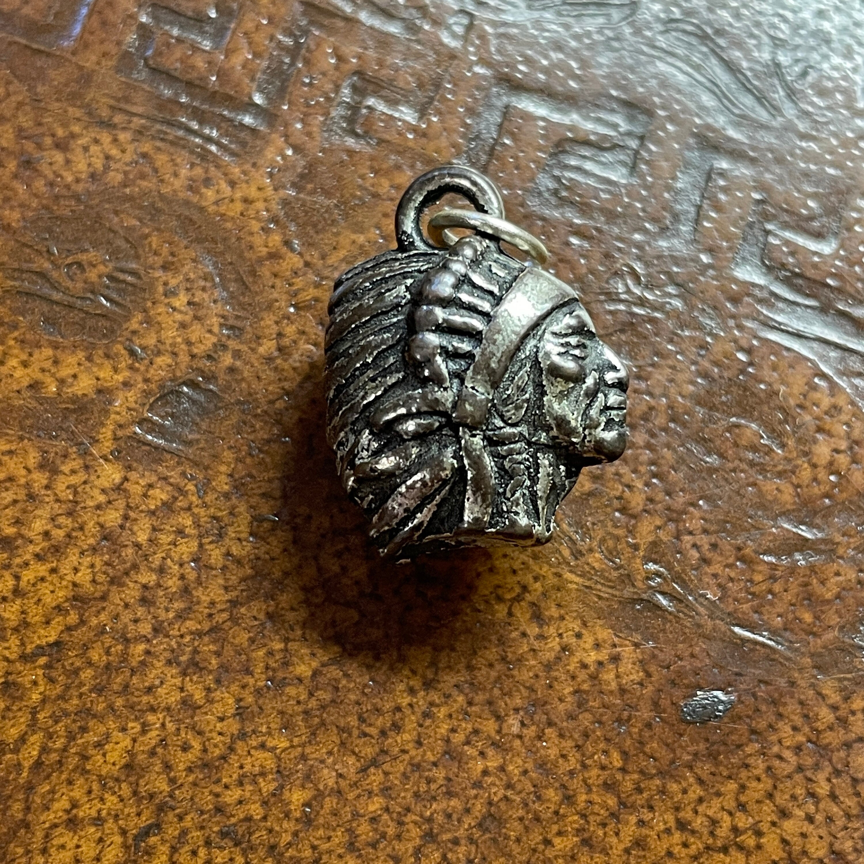 Vintage Sterling Silver Indian Chief Charm 3-D Vintage Indian Chief ...