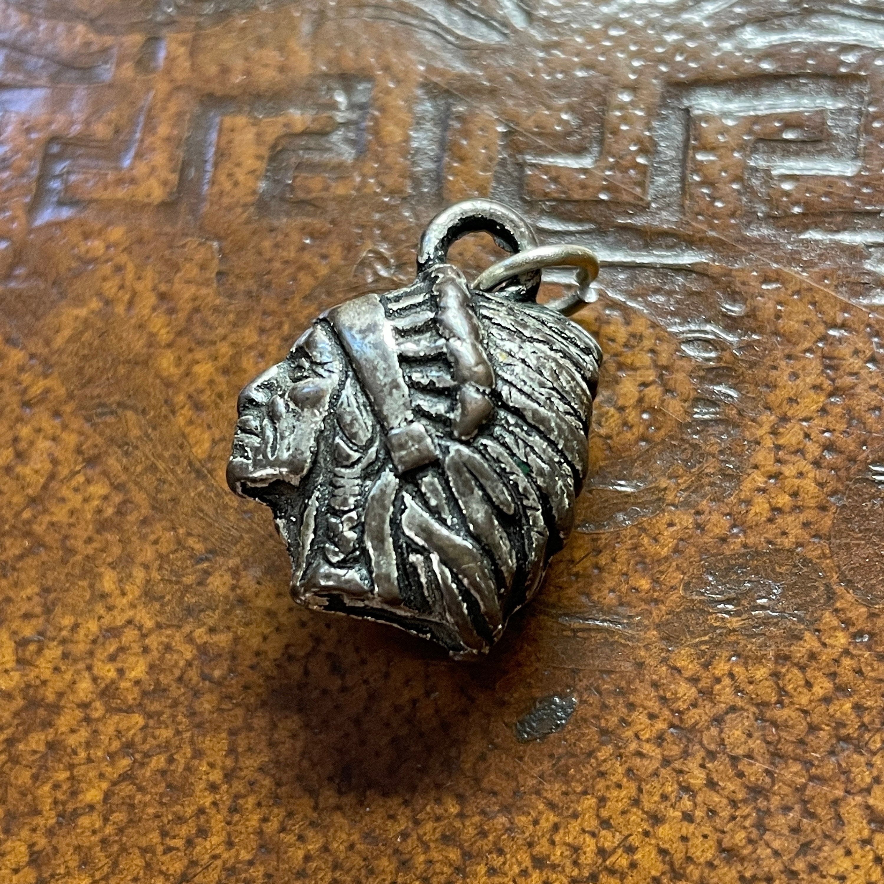 Vintage Sterling Silver Indian Chief Charm 3-D Vintage Indian Chief ...