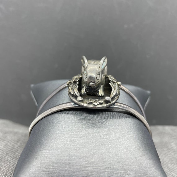 Sterling Silver Rabbit Cuff Bracelet Bunny Rabbit Bra… - Gem