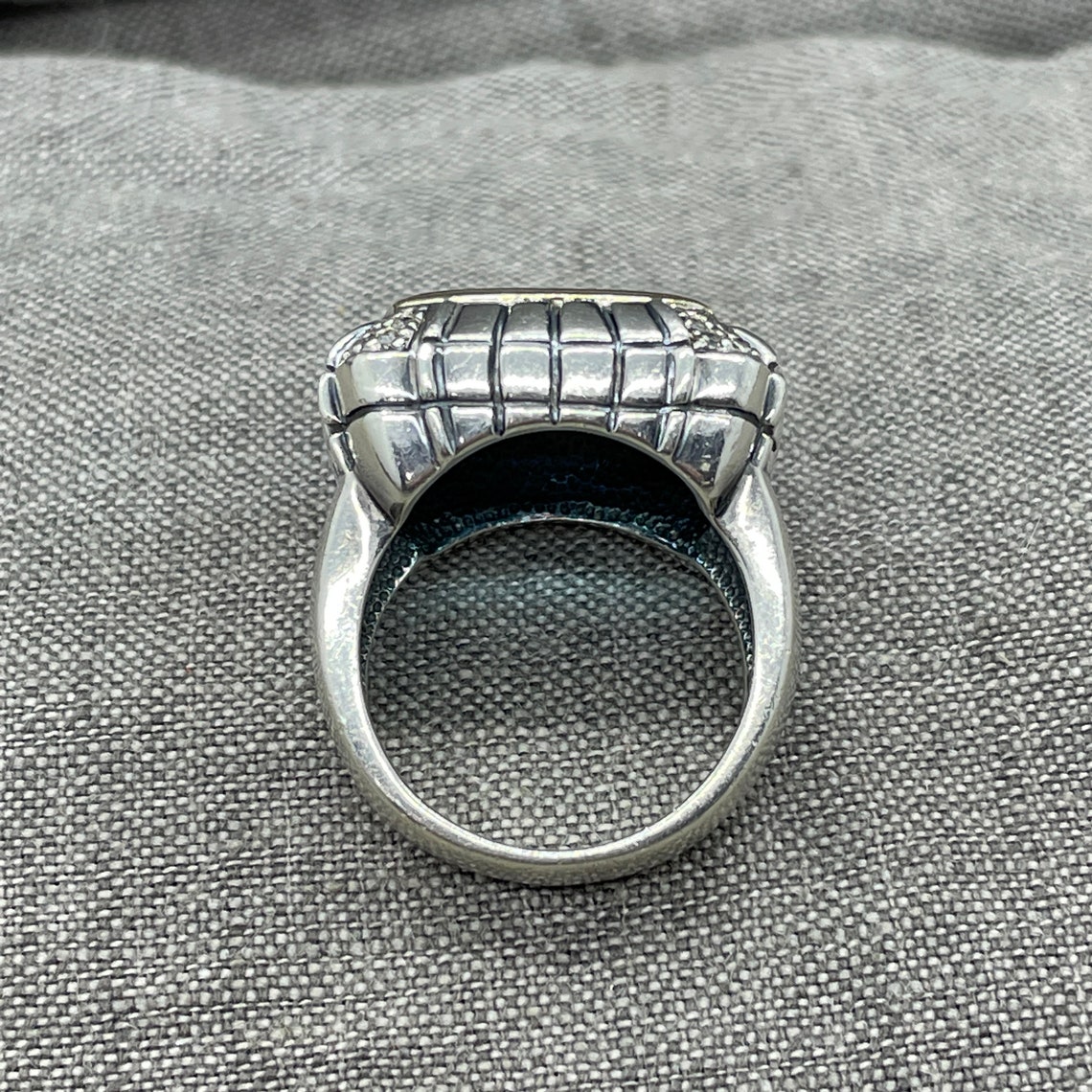 Sadye L Vassil Ring Sterling Silver 14K Blue Topaz Diamond Ring SLV ...