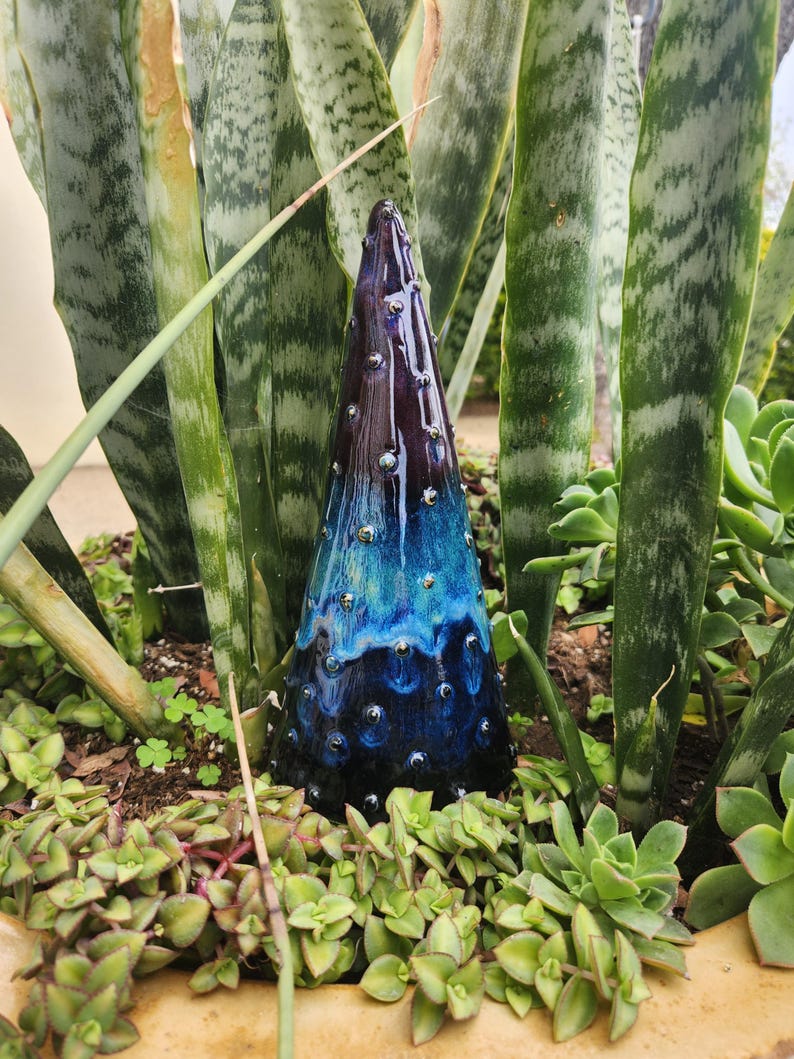 Handcrafted Deep Purple and Blue Dot Ornamental Tree - Etsy