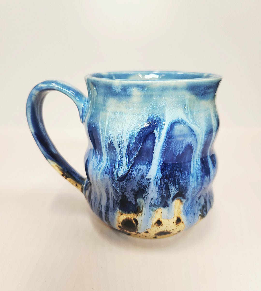Handmade Wavy 20 Ounce Drip Glaze Ceramic Coffee Tea Mug - Etsy
