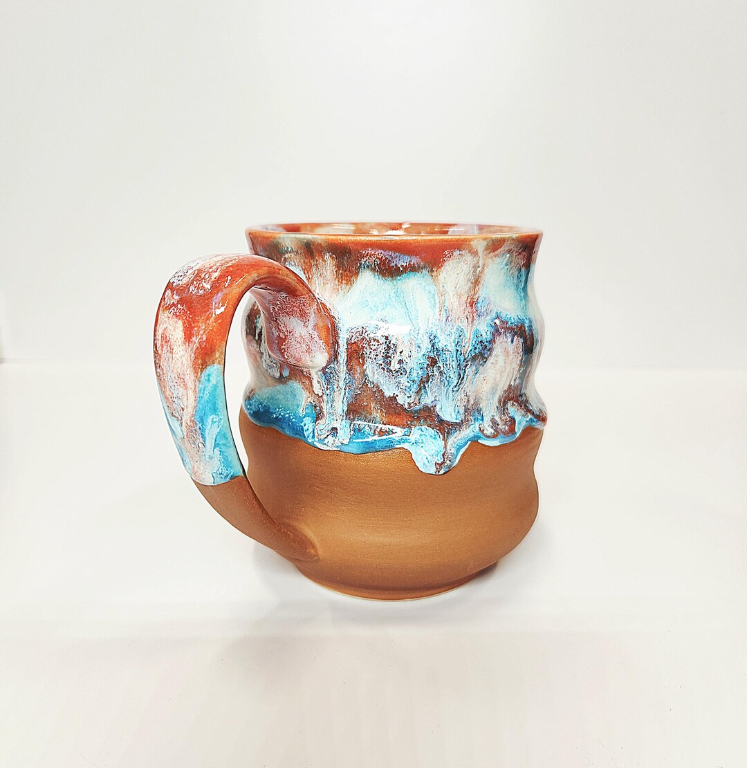 Handmade Wavy 20 Ounce Drip Glaze Ceramic Coffee Tea Mug - Etsy