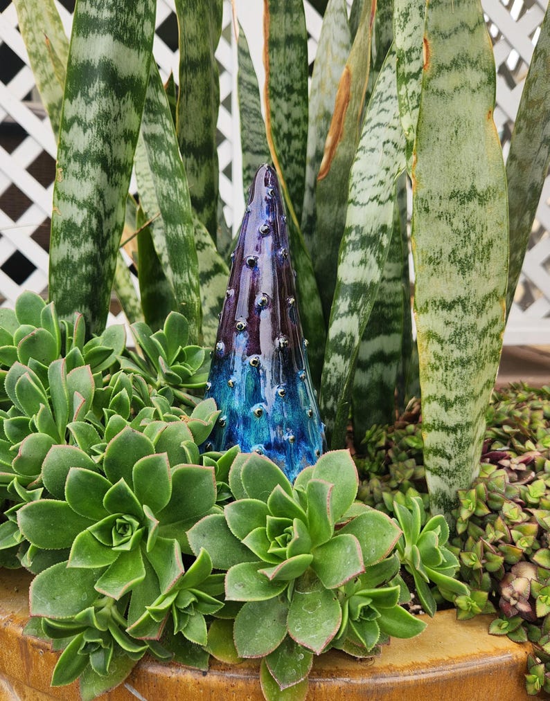 Handcrafted Deep Purple and Blue Dot Ornamental Tree - Etsy