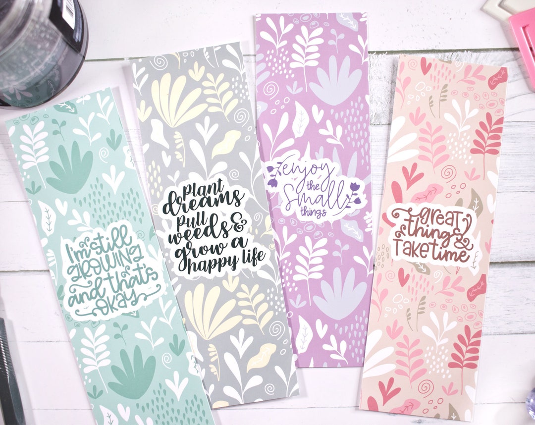 Nature-inspired Printable Bookmarks: Vibrant Plants Pattern - Etsy