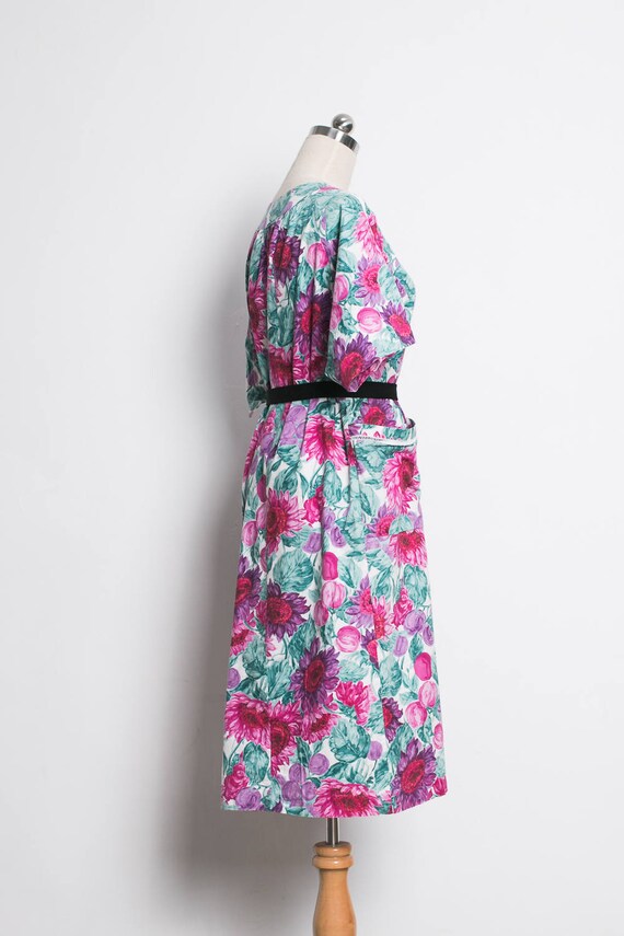 Japanese Vintage Smock Dress / 70s Vintage Floral Dre… - Gem