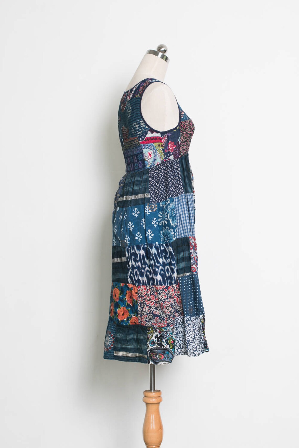 Vintage Patchwork Floral Dress / 1990s Summer Dress / Boho 70s - Etsy