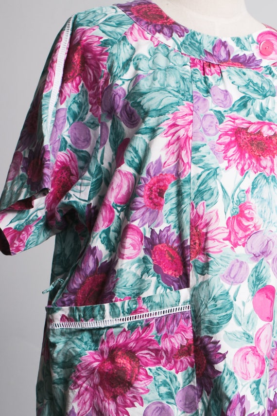Japanese Vintage Smock Dress / 70s Vintage Floral Dre… - Gem
