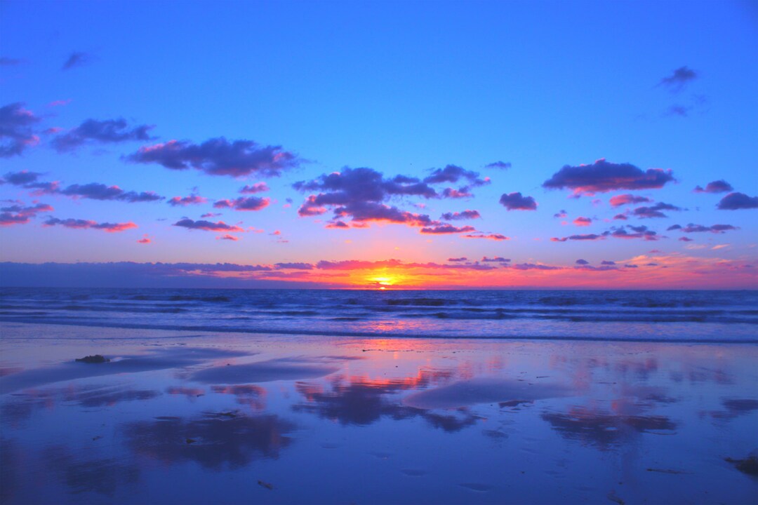 Cloud Shadows, Blue, Purple, Pink Sunset, Beach Photography, Carlsbad ...