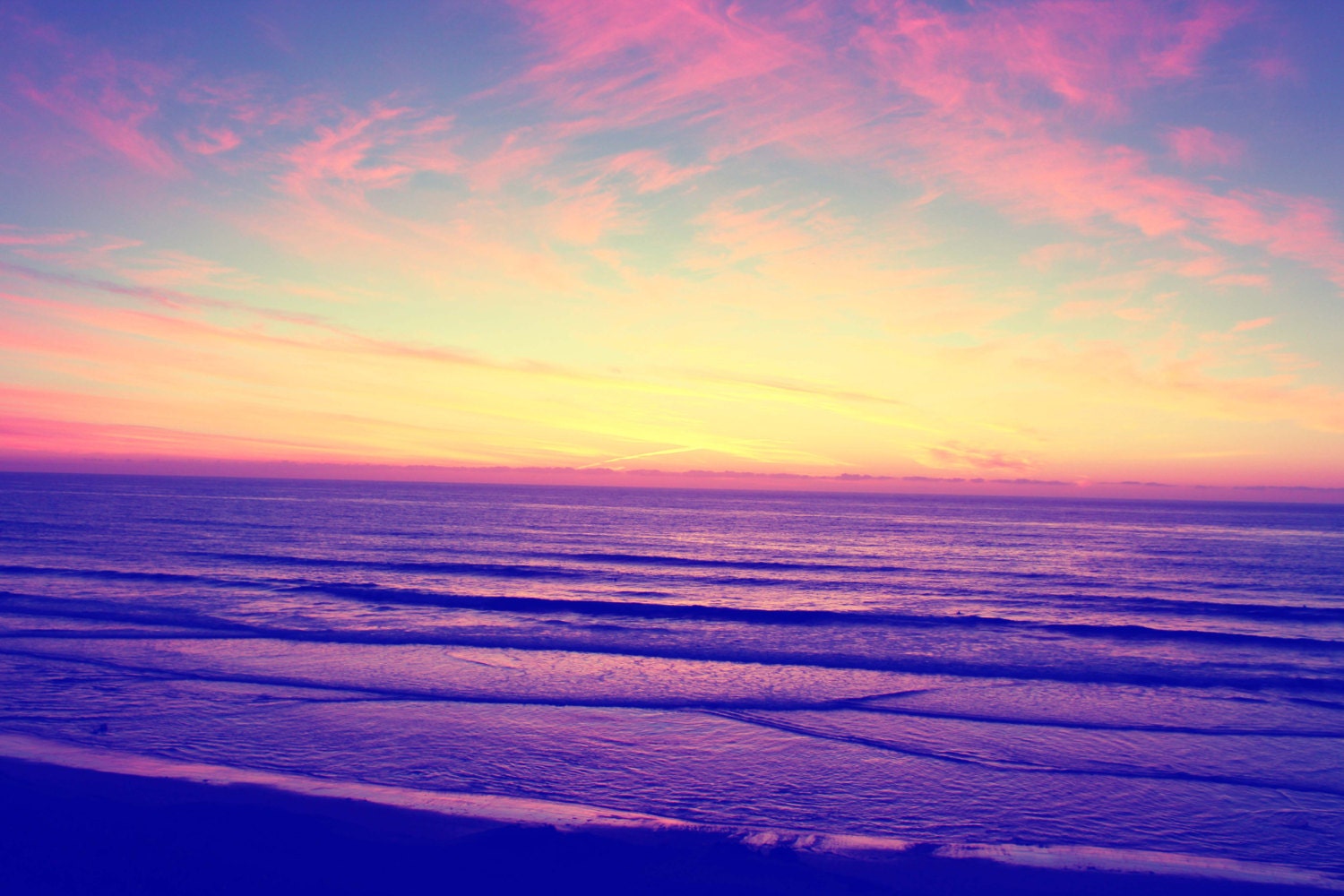 Pink And Purple Beach Sunsets