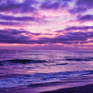 Purple and Pink Sky, Sunset, Clouds, Tamarack Beach, Carlsbad ...