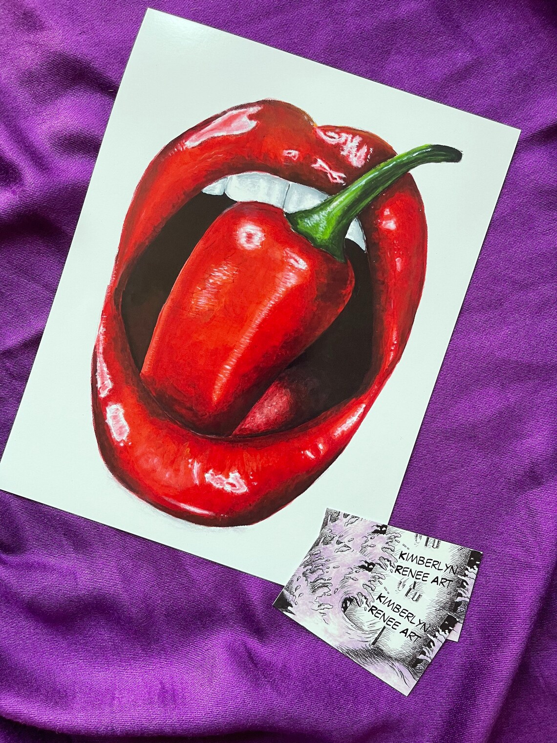 Red Chili Pepper Lips Fine Art Print - Etsy