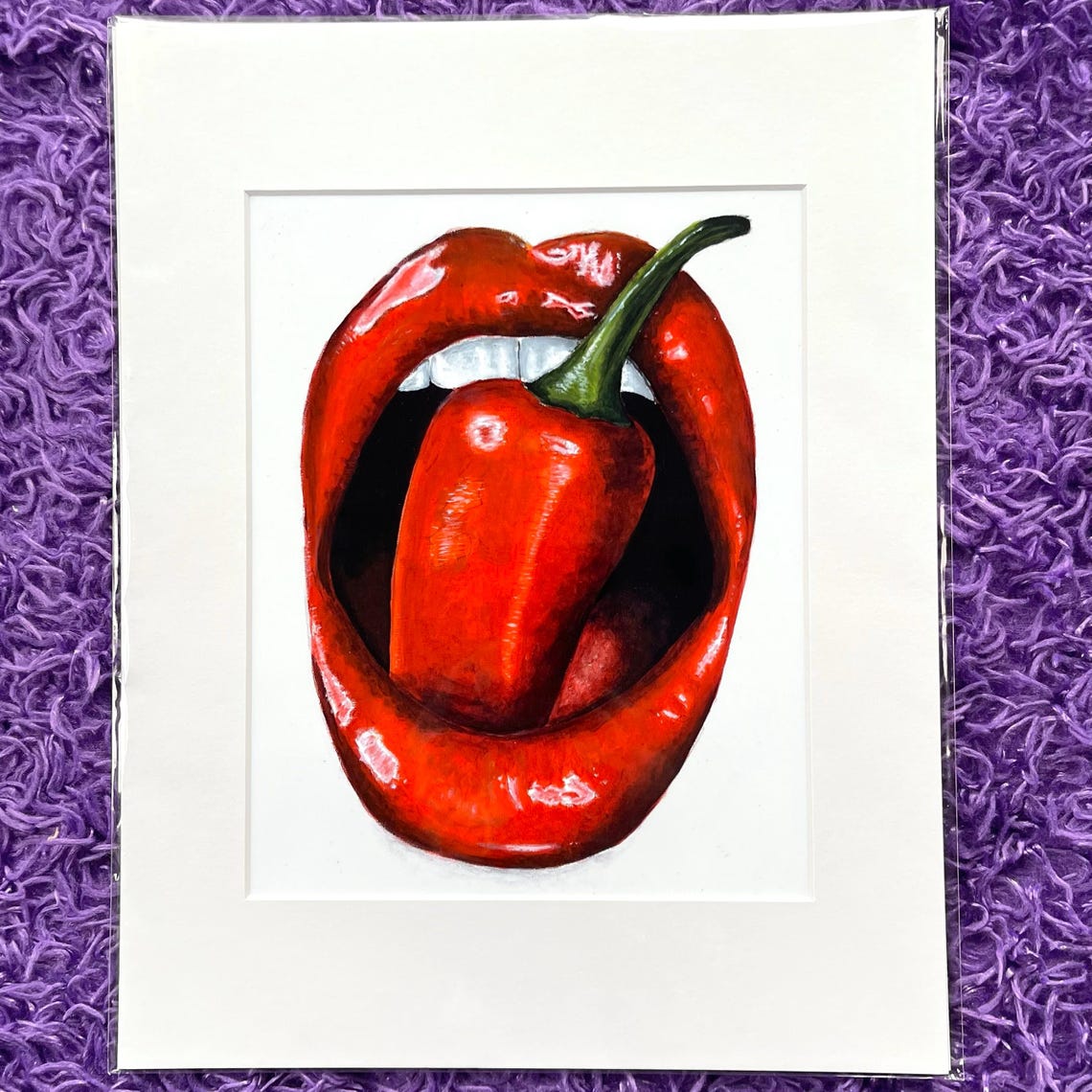Red Chili Pepper Lips Fine Art Print - Etsy