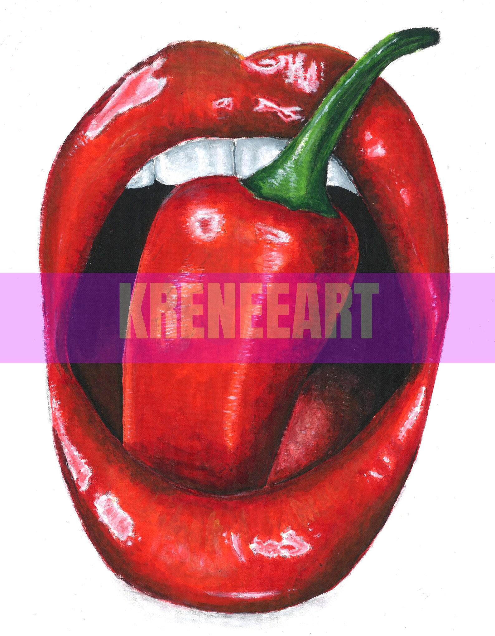 Red Chili Pepper Lips Fine Art Print - Etsy