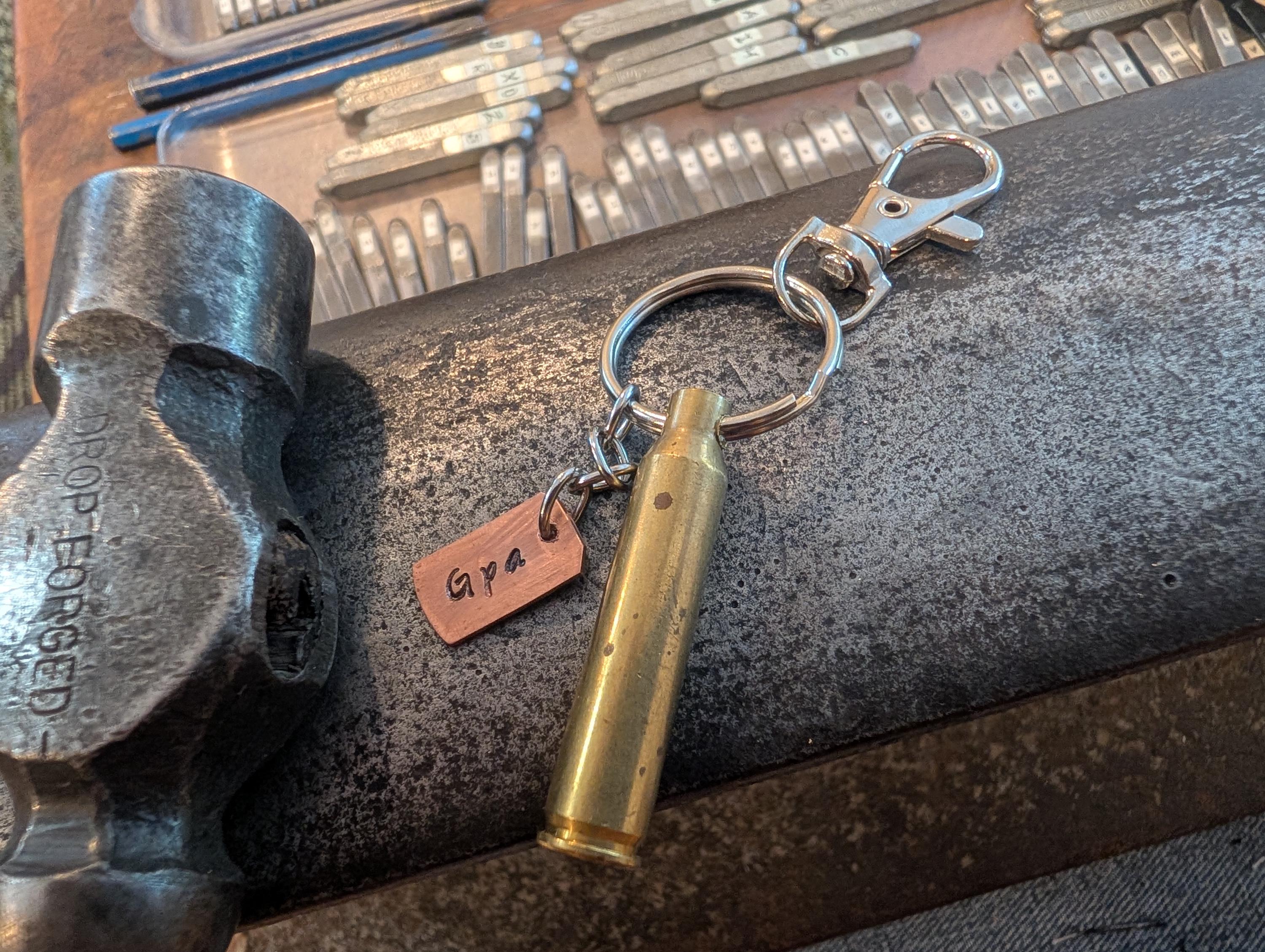 Personalized Recycled Bullet Keychain, Shell Casing Gift for Dad ...