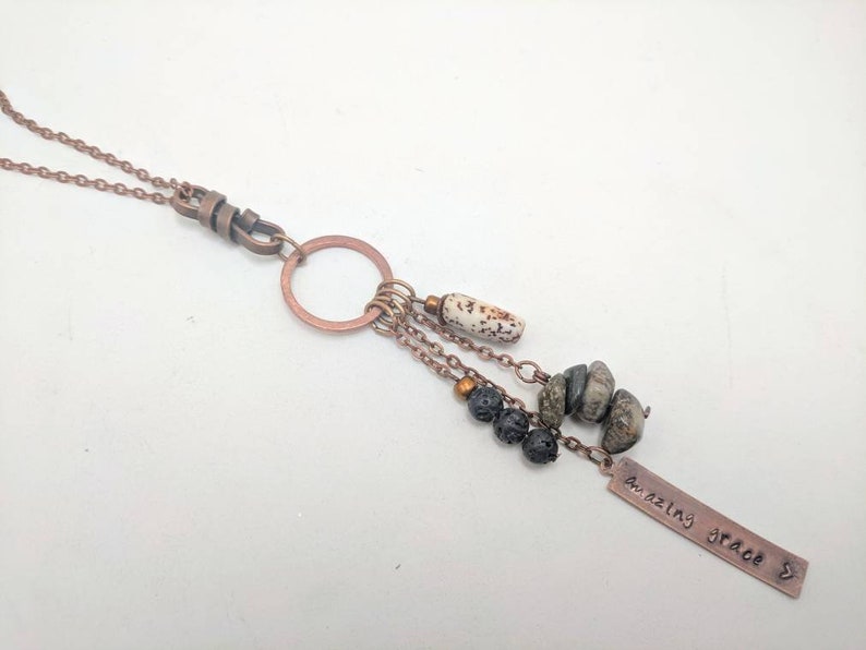 Personalized Long Boho Necklace Diffuser Necklace Rock - Etsy