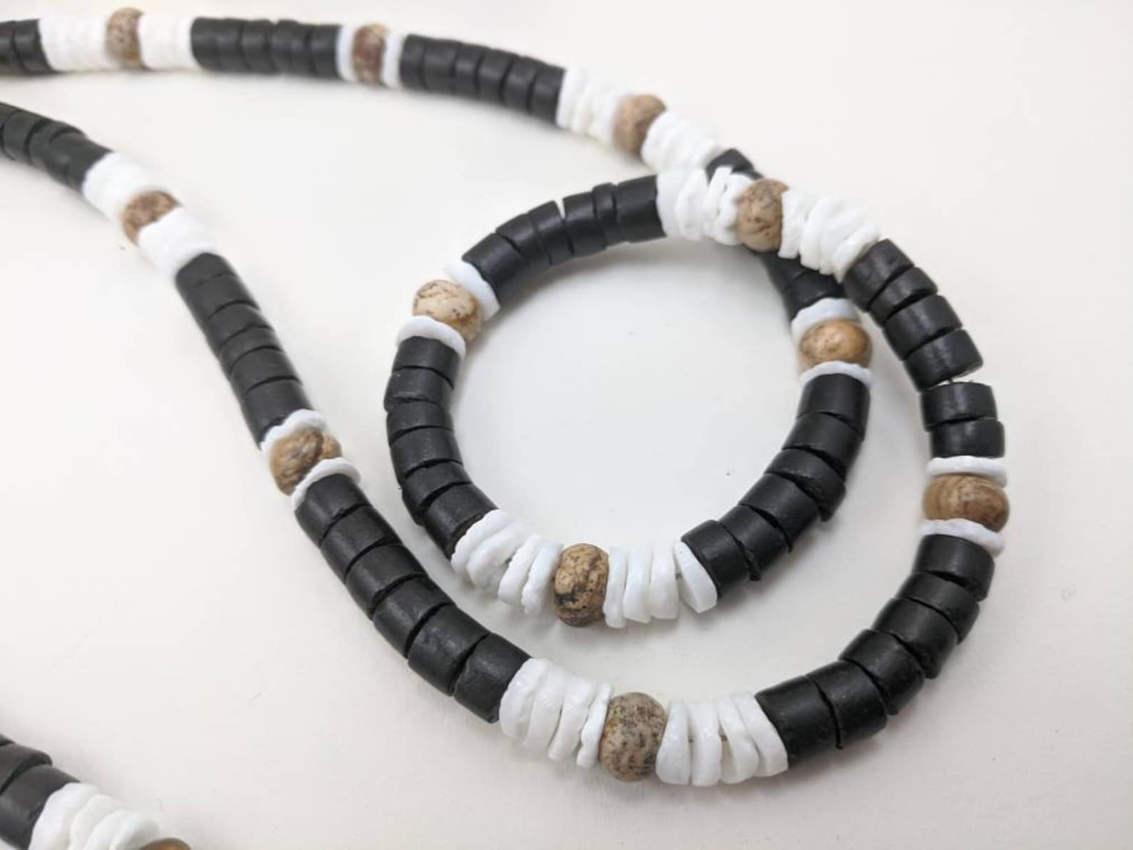 Men's Necklace Puka Shell and Coconut Large Surf - Etsy