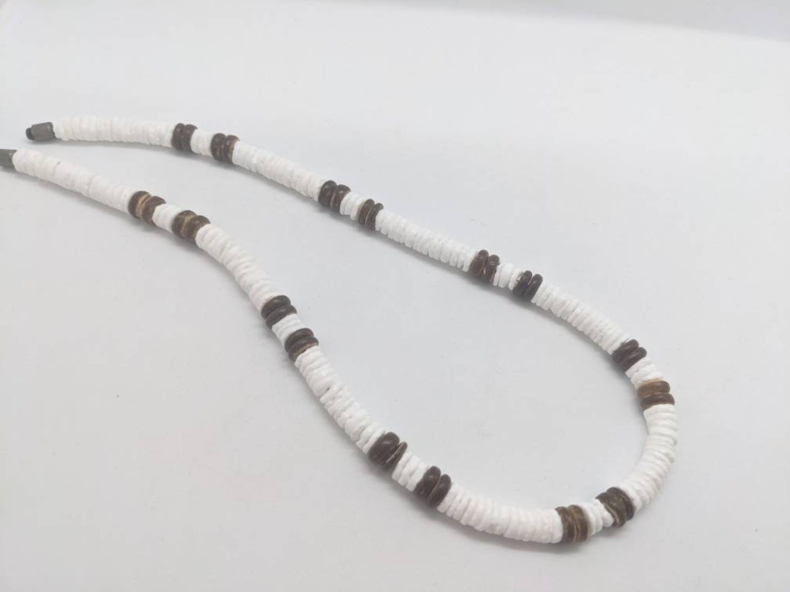 Puka Shell Surf Necklace White Surfer Style Choker Tropical - Etsy