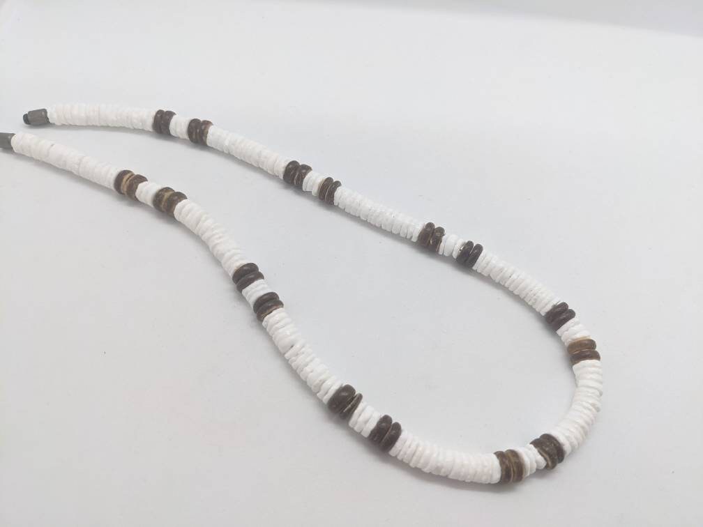 Puka Shell Surf Necklace, White Surfer Style Choker, Tropical Necklace ...