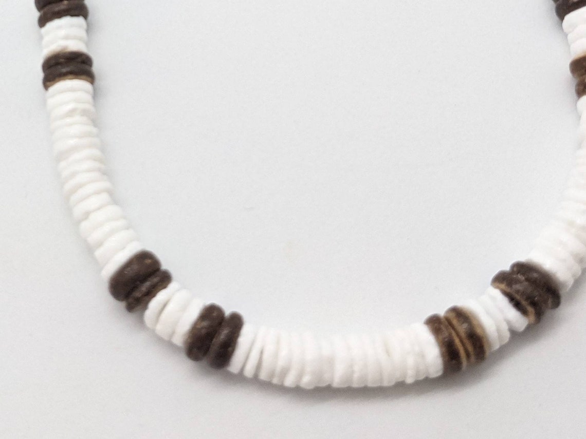 Puka Shell Surf Necklace White Surfer Style Choker Tropical - Etsy