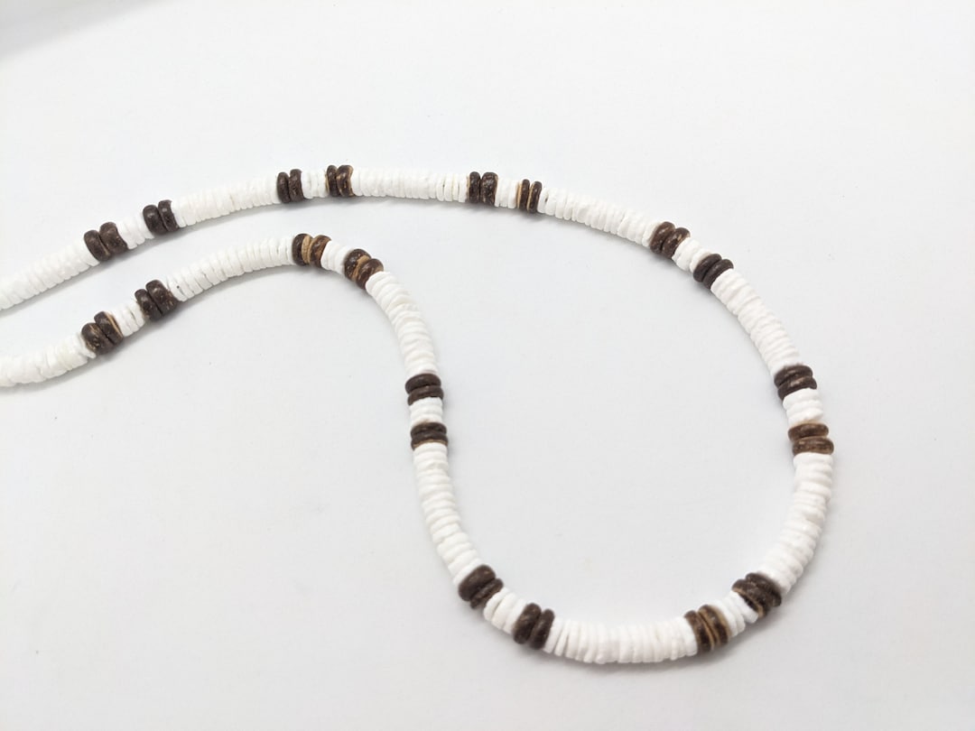 Puka Shell Surf Necklace, White Surfer Style Choker, Tropical Necklace ...