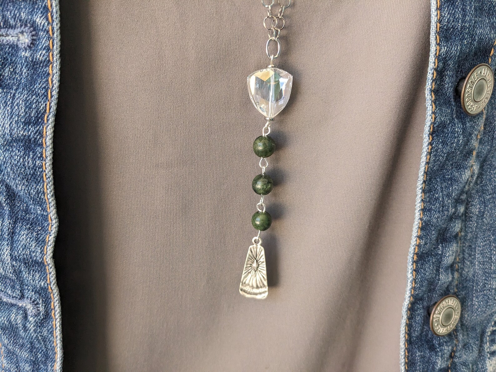 Women's Long Boho Necklace, Extra Long Silver Adjustable Chain, With ...