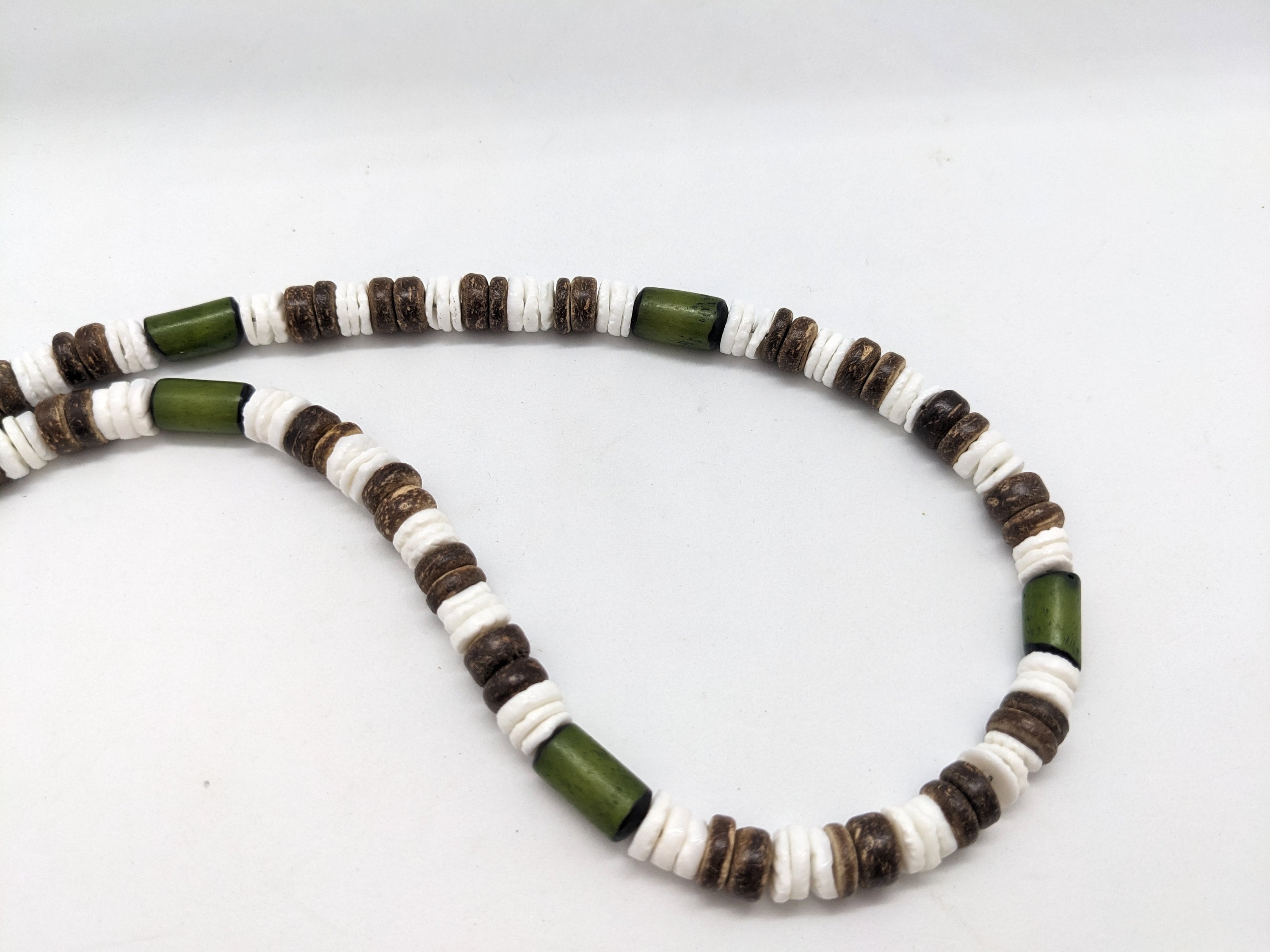 White Puka Shell Surf Necklace, Mens Beaded Surfer Style, Hawaiian ...
