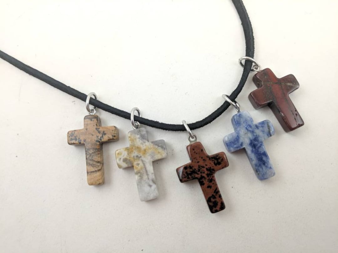 Boys Cross Necklace, Mens Cross on Leather Necklace, Cross on Suede ...