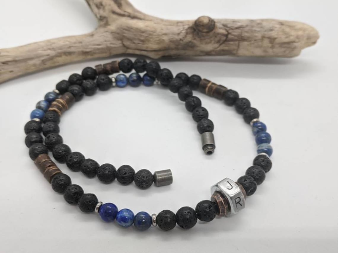 Personalized Boys necklace boys name necklace men's lava | Etsy