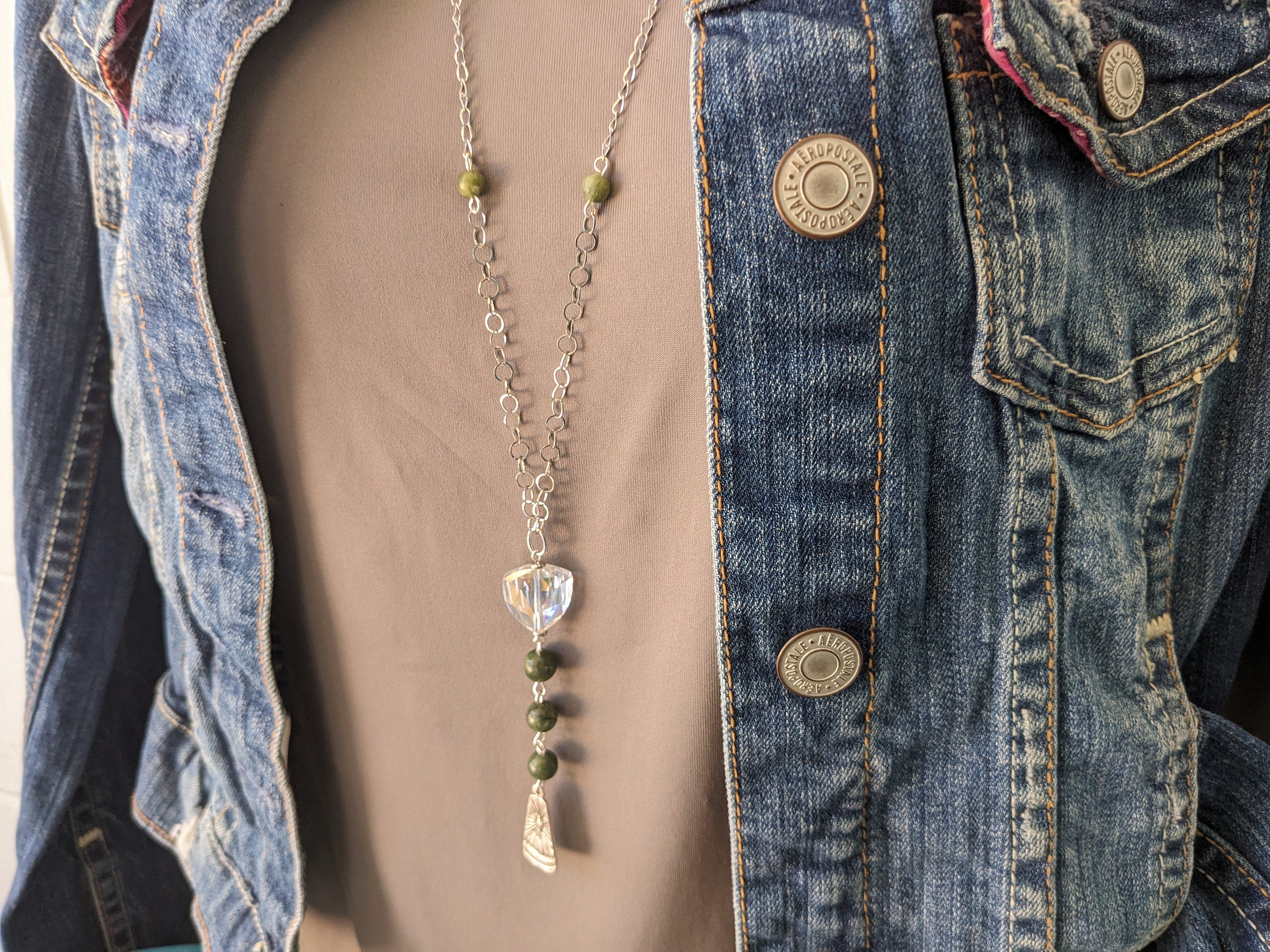 Women's Long Boho Necklace, Extra Long Silver Adjustable Chain, With ...
