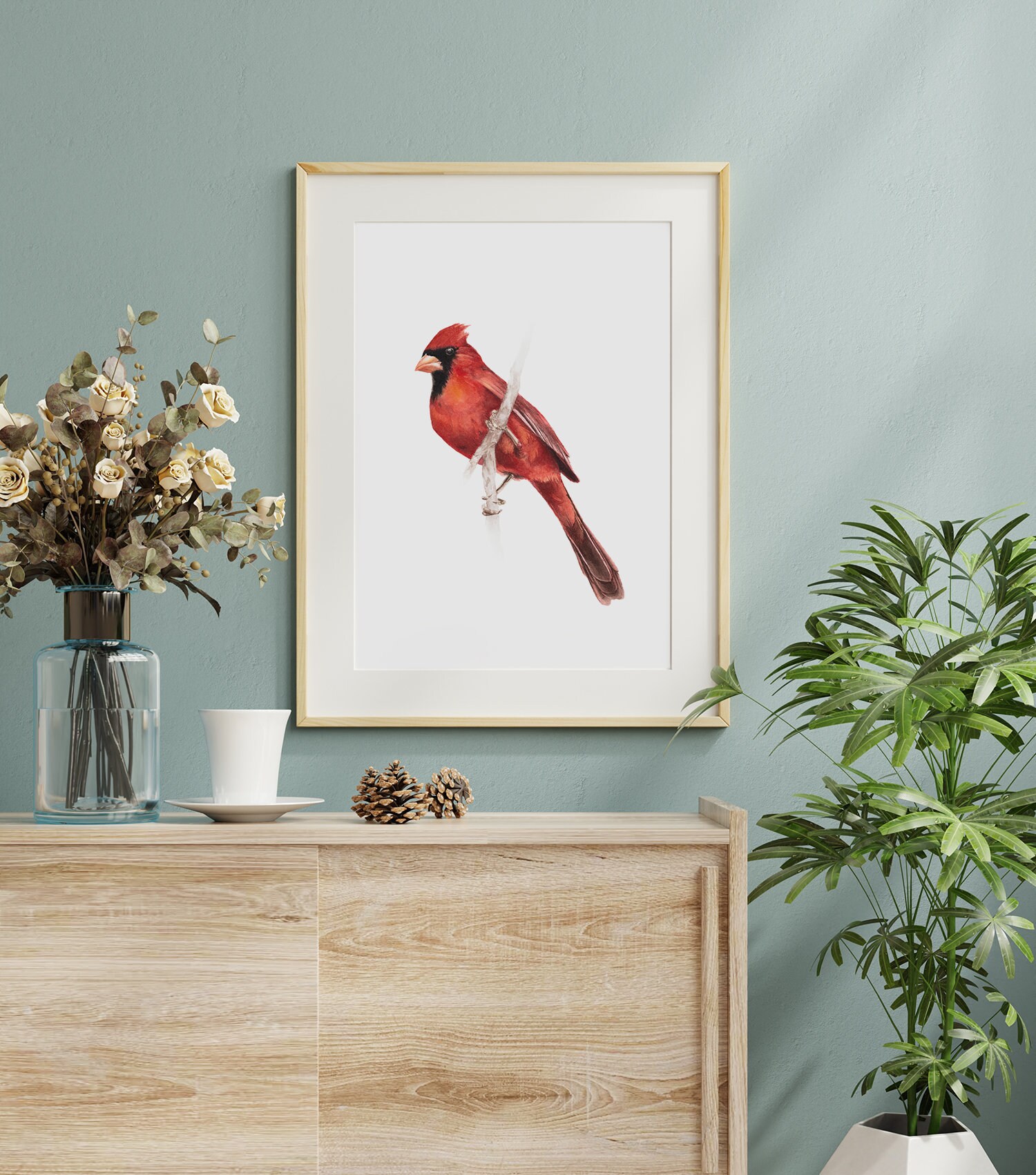 Cardinal Bird Watercolor Print, Cardinal, Bird Fine Art, Bird Wall Art ...