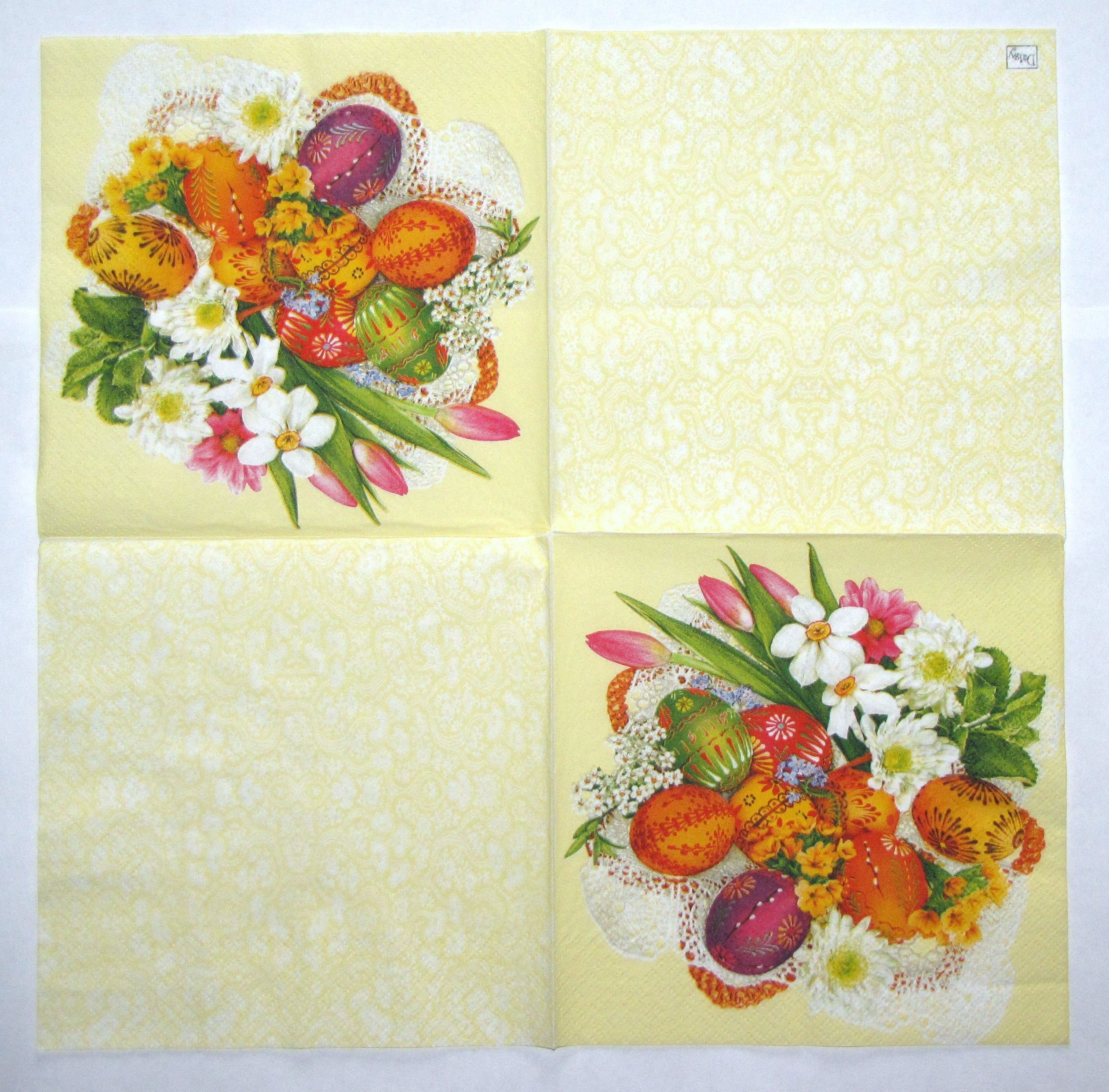4 Decoupage Napkins, Easter Composition in Slavic Traditions With Eggs ...