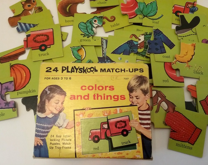 24 Playskool Match-ups : Colors and Things, Educational Game - Etsy