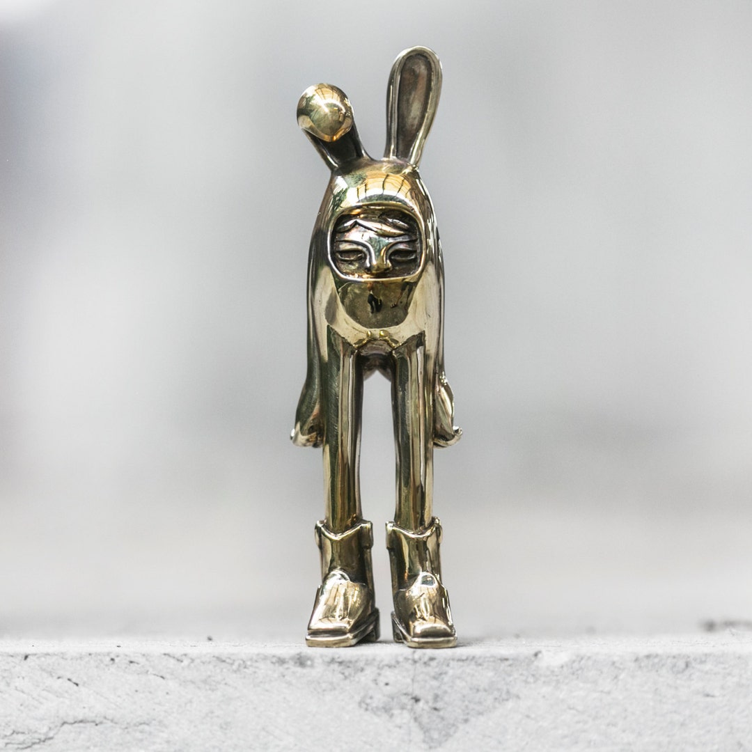 BRASS BILLY RABBIT Hand Cast Solid Brass Designer Art Toy by Blamo ...