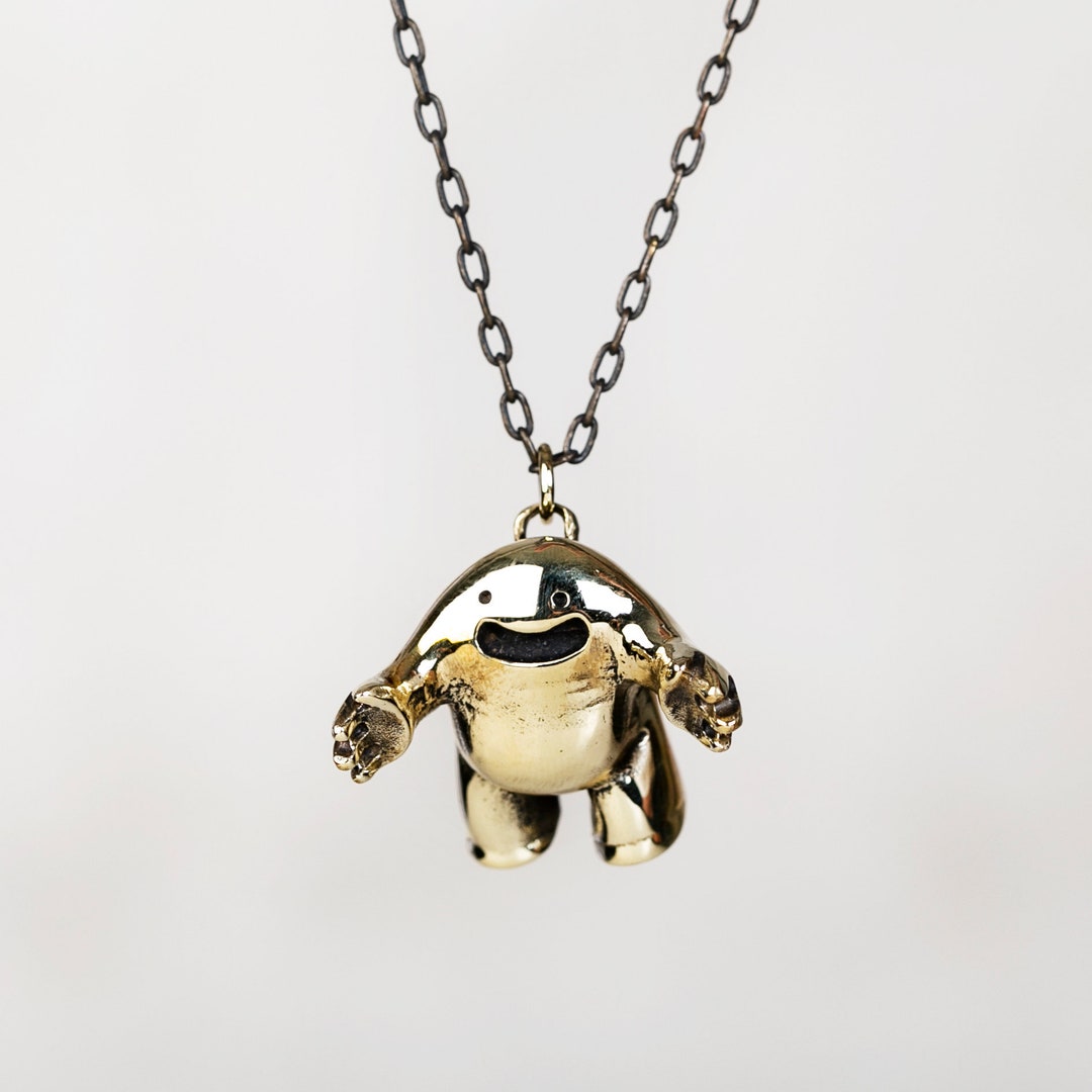 HUG Necklace - Unique Oxidized Brass Pendant - Modern Art - XOXO - Hugs ...