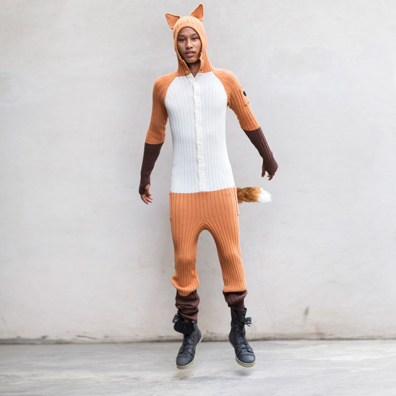 ORANGE FOX Onesie Fantastic Fox Knit Jumpsuit for Men & Women - Etsy