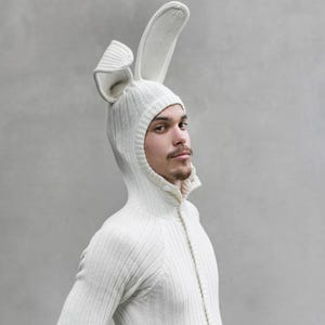 Sale! MISFIT WHITE BUNNY Costume Bunny Onesie Gender-neutral- Fluffy ...