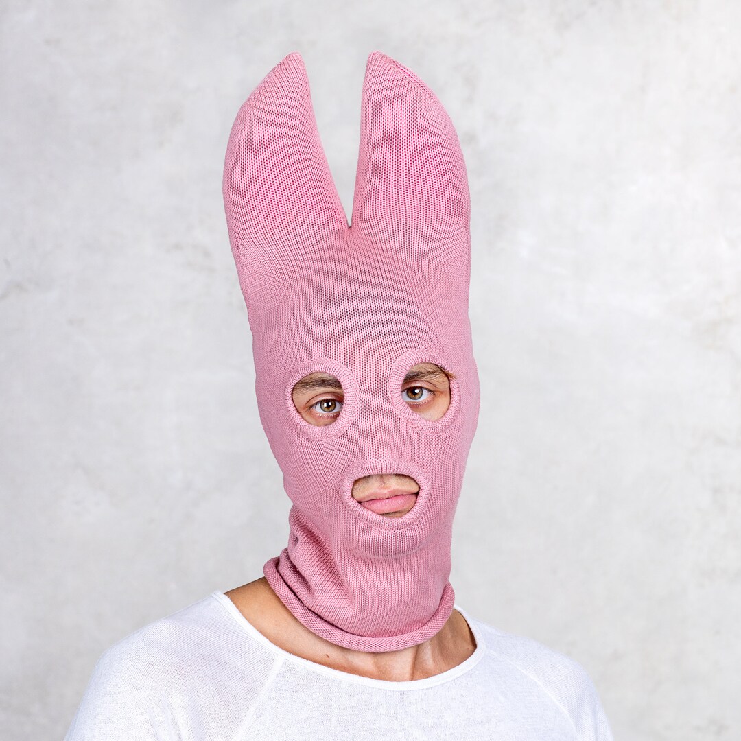 PINK BAT BALACLAVA - Knit Ski Mask With Bat Ears - Etsy