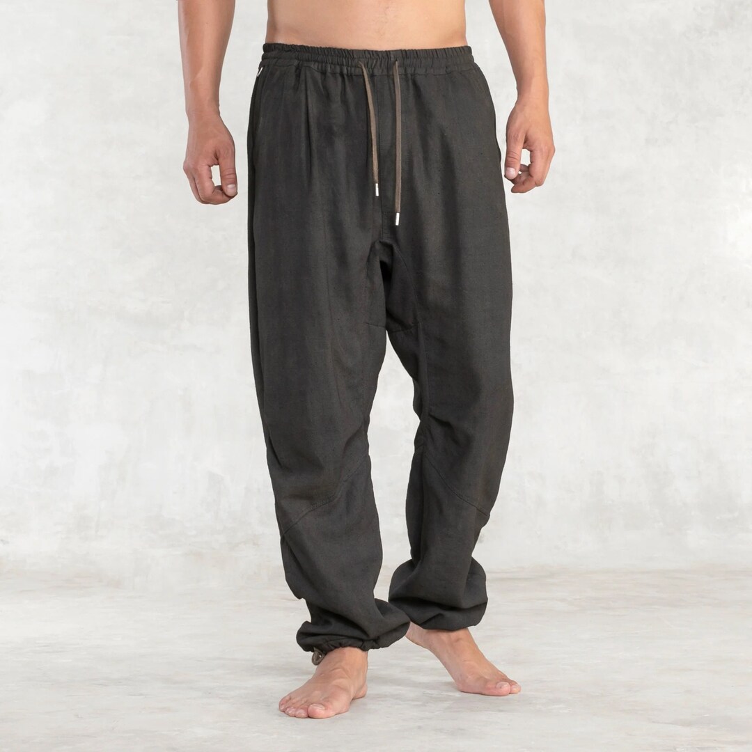 CHUTE MEN'S PANTS Black Walnut Linen Pant Men & Women Linen Joggers W ...