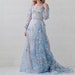 Azura - Blue Wedding Dress / Unique Bridal Gown / 3D Floral Wedding ...