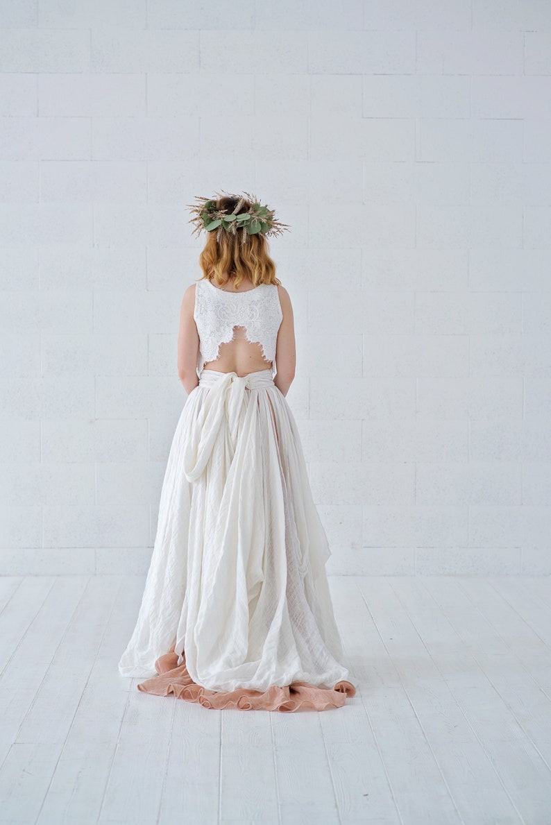 Brianna Bohemian Bridal Skirt / Linen Wedding Skirt / Boho - Etsy UK