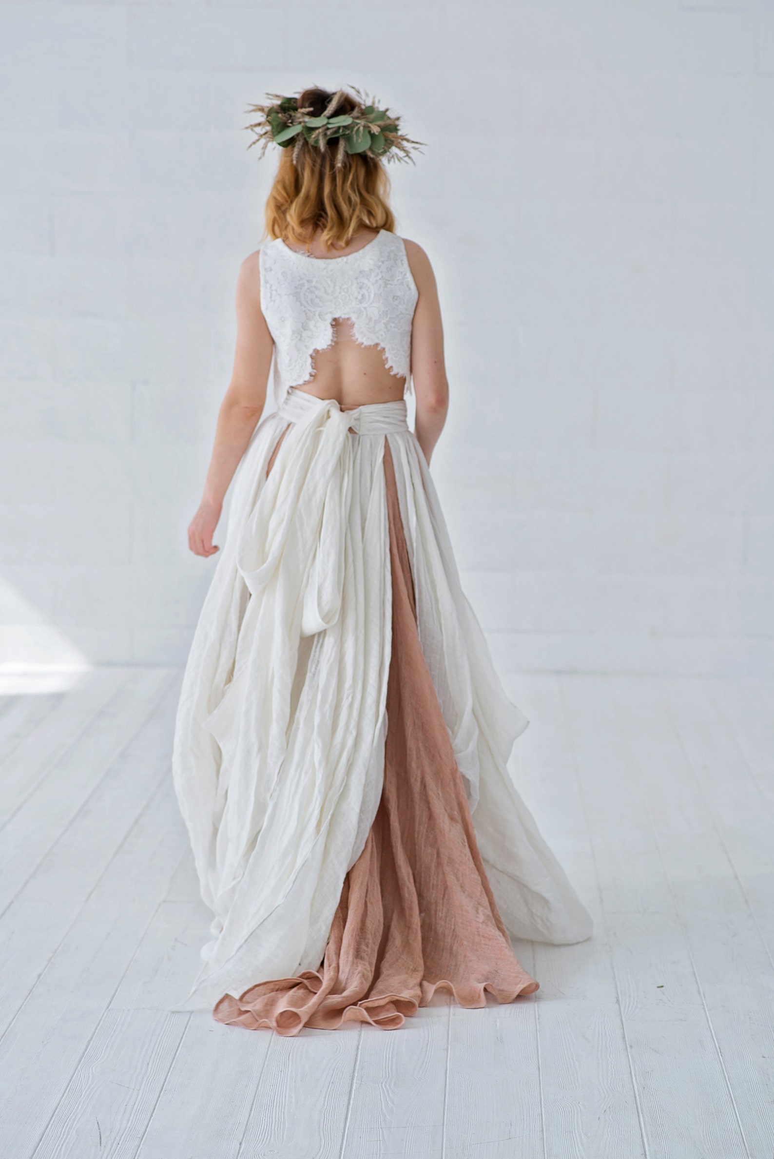 Brianna - Bohemian Bridal Skirt / Linen Wedding Skirt / Boho Bride ...